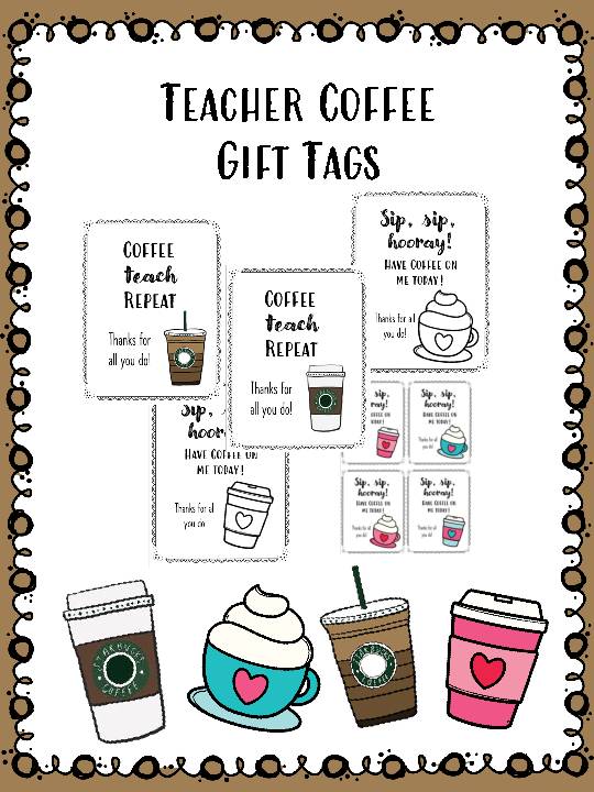 Teacher Thank You, Coffee Gift Tag - Classful