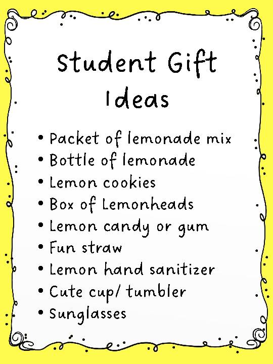 End of Year Student Gift Tag, Lemon Theme - Classful