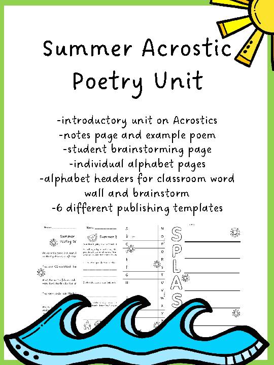 Acrostic Poem Examples Summer