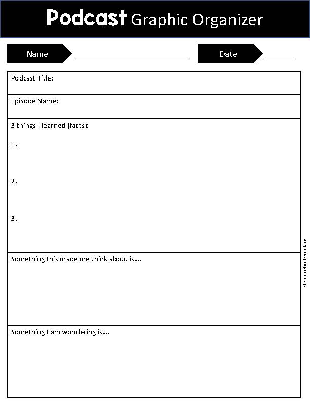 Podcast Graphic Organizers - Classful