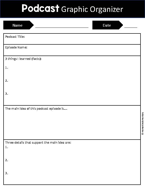 Podcast Graphic Organizers - Classful