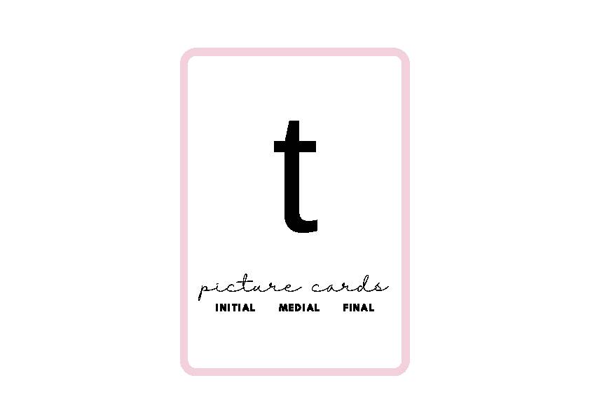 T Printable Articulation Picture Cards- Initial Medial Final Word ...