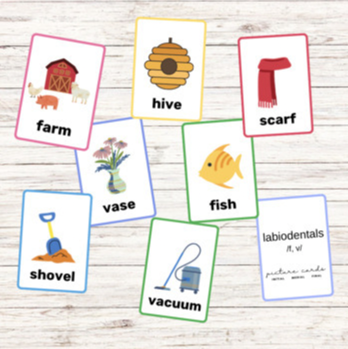 Labiodental Picture Cards- Initial Medial Final Word Positions /f, v ...