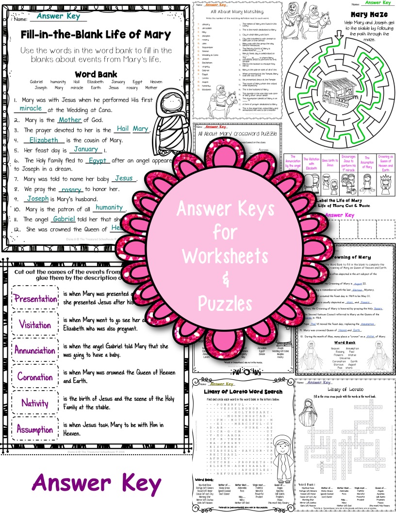 May, the Month of Mary Worksheet and Activity Pack - Classful