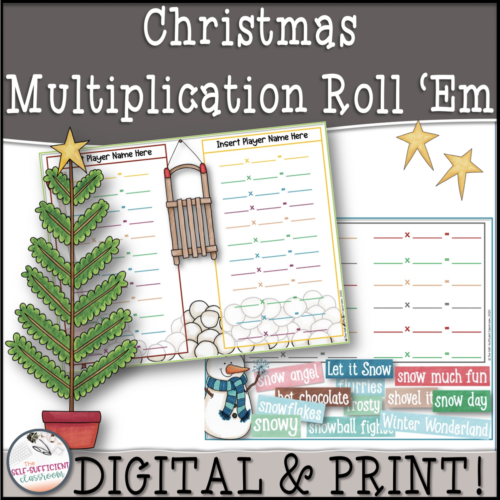 Printable Multiplication Games- Christmas Multiplication Roll 'Em ...