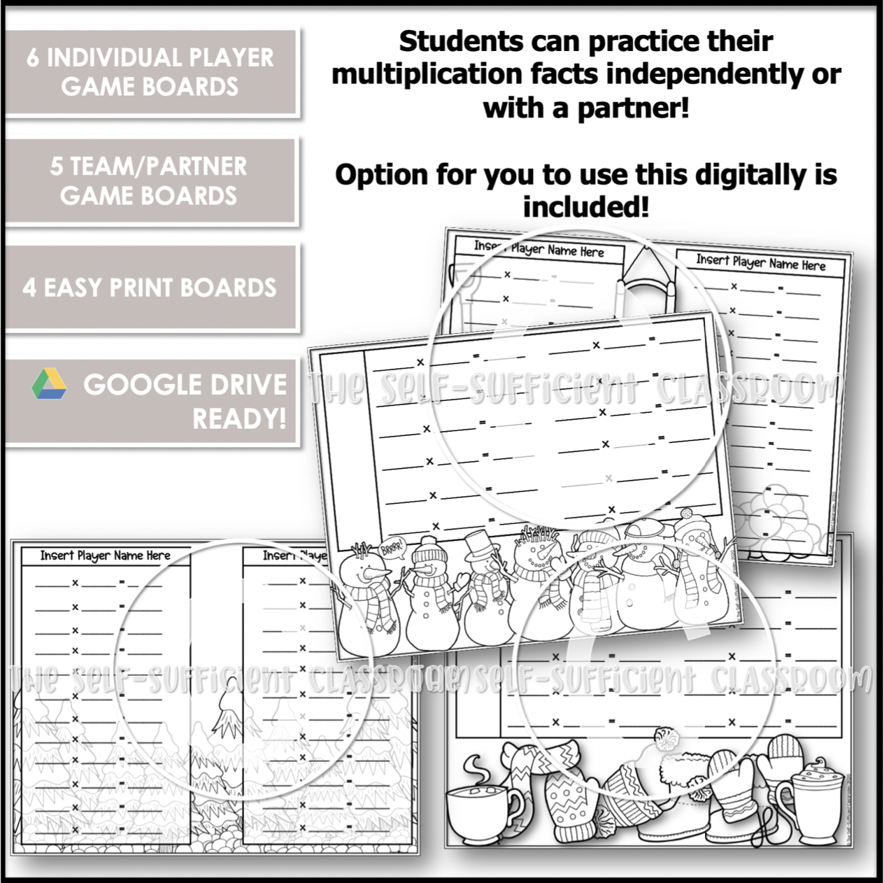 Printable Multiplication Games- Christmas Multiplication Roll 'Em ...