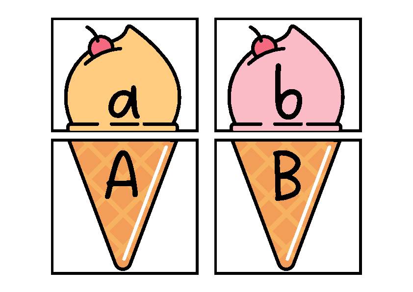 Alphabet Matching Activity Uppercase and Lowercase Letter Ice Cream ...