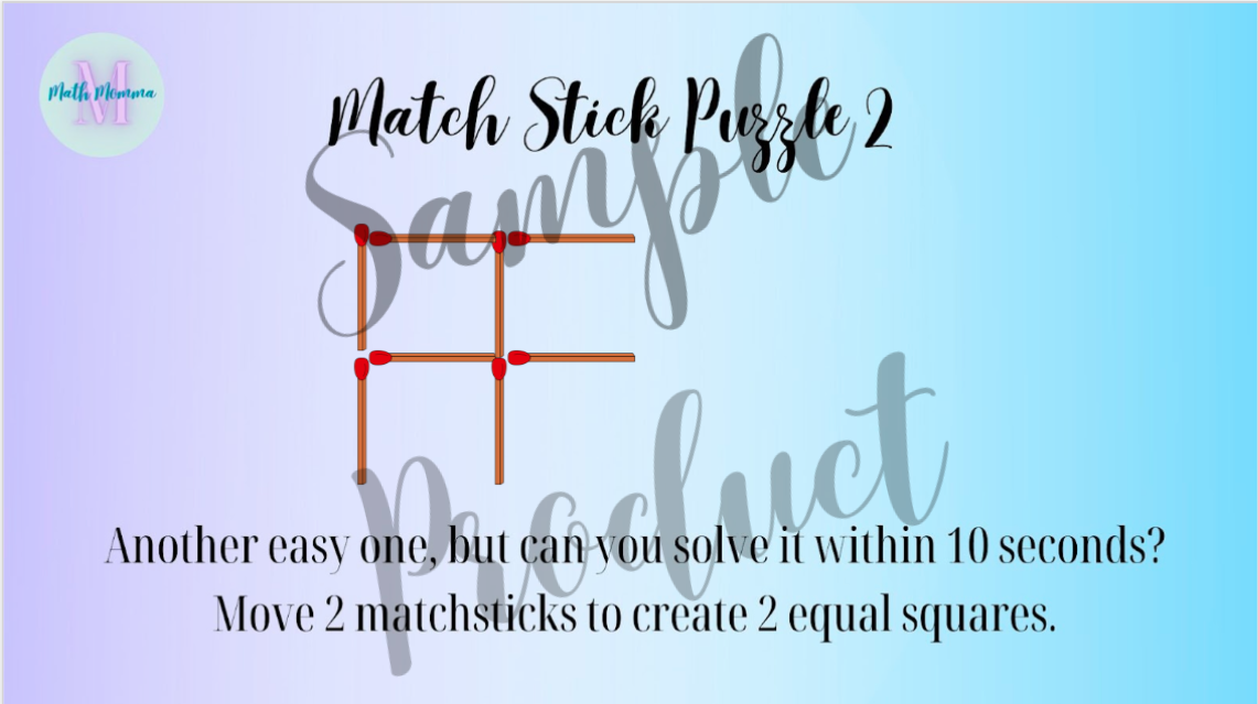 Match Stick Puzzle 2 Google Slide/Hands On Problem Solving Critical ...