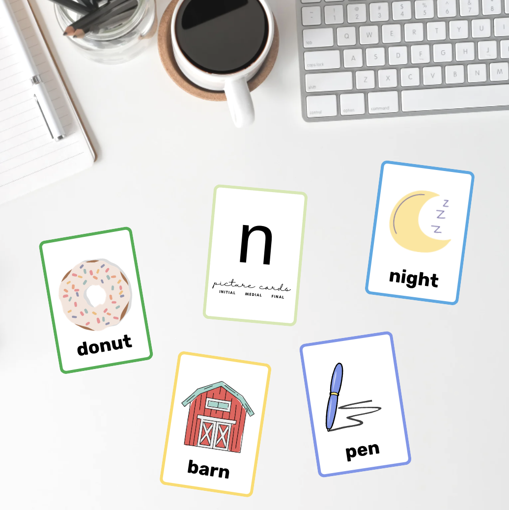 N Printable Articulation Picture Cards- Initial Medial Final Word ...