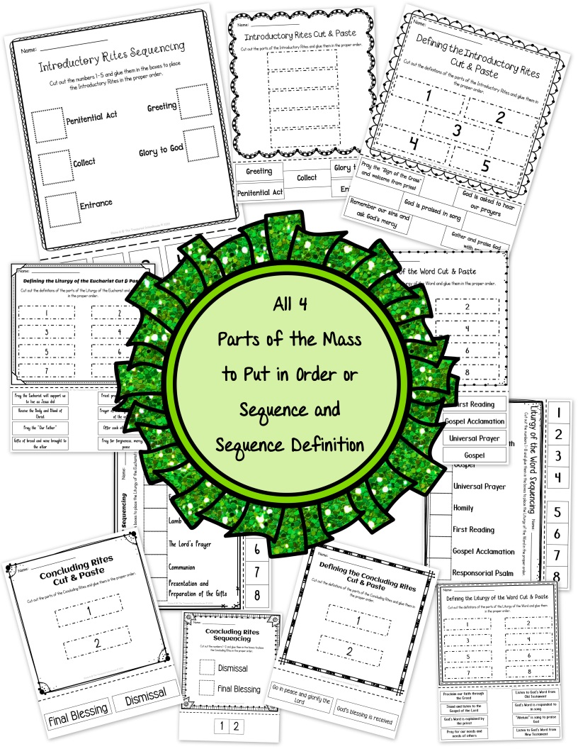 Mass Worksheet Printable Parts Of The Mass Cut & Paste Worksheet Pack