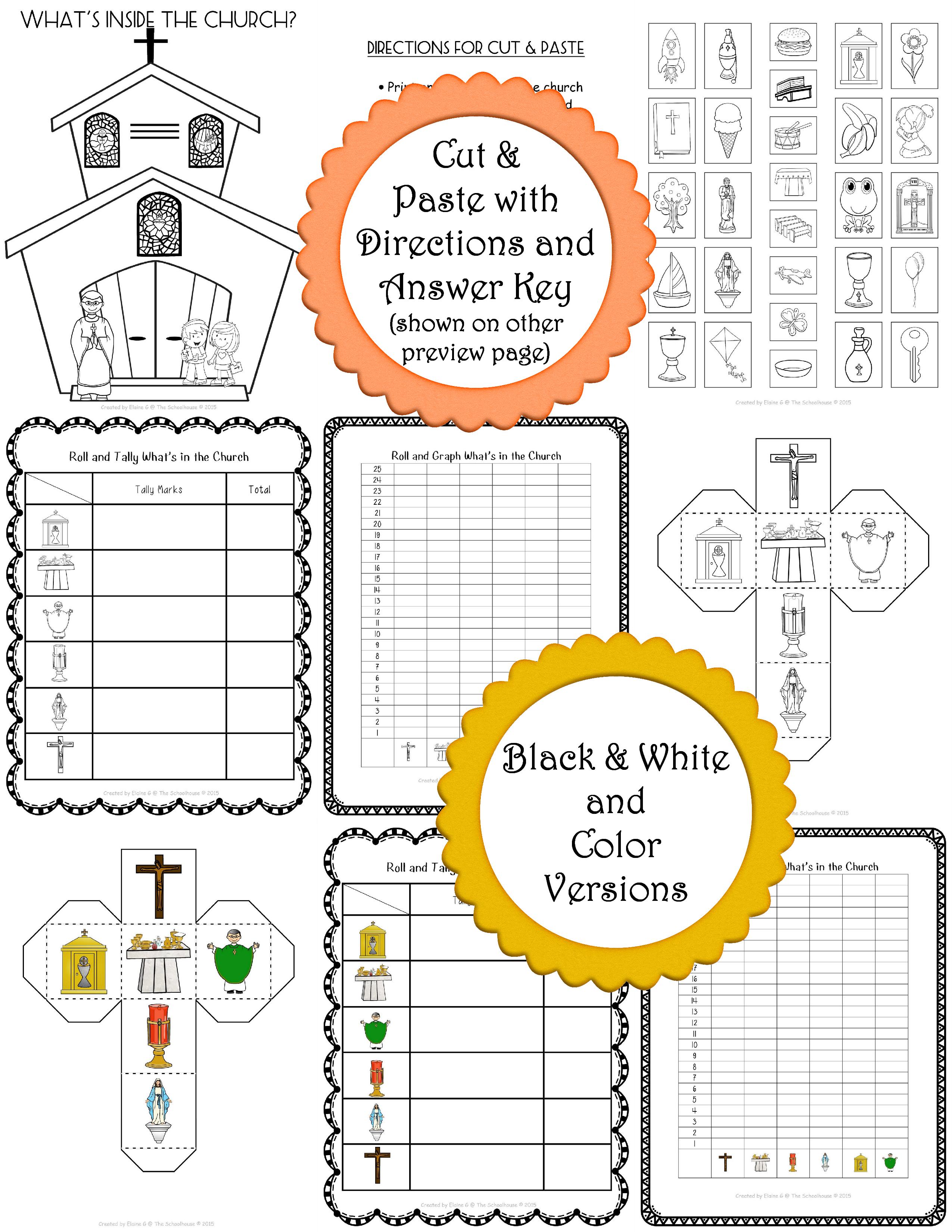 What's Inside the Church Worksheet Pack 1 - Classful