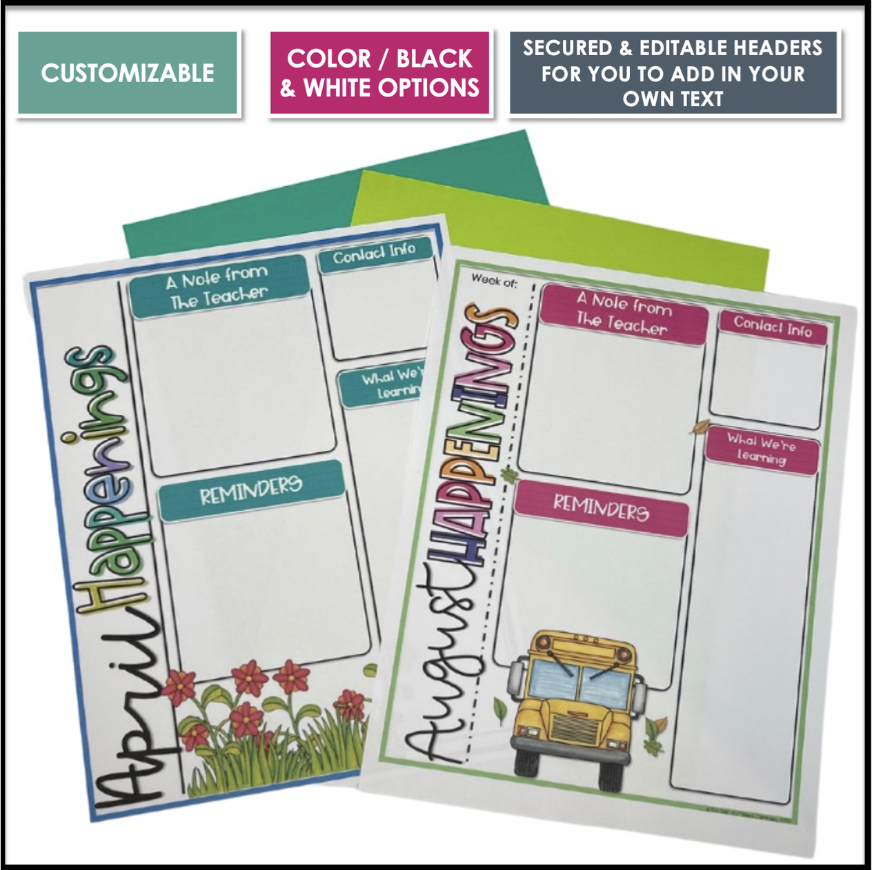 Year Round Newsletter Templates - Classful