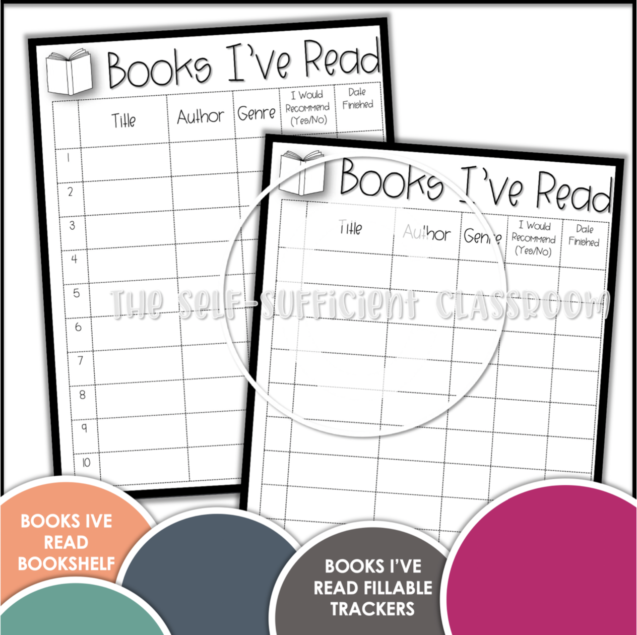 Books I've Read~ Chart & Visual Reading Tracker - Classful