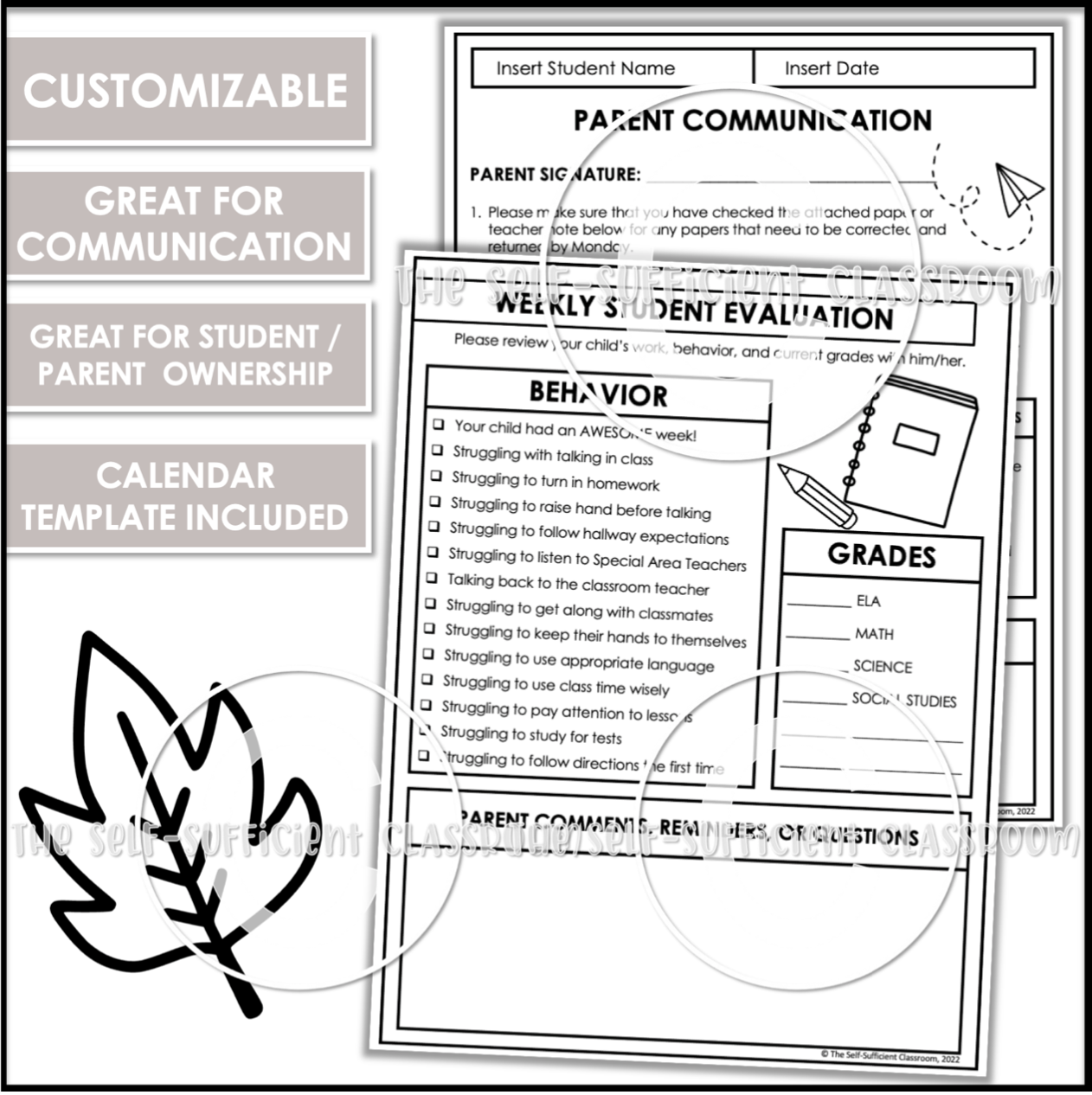 Friday Folder Parent Communication Templates - Classful