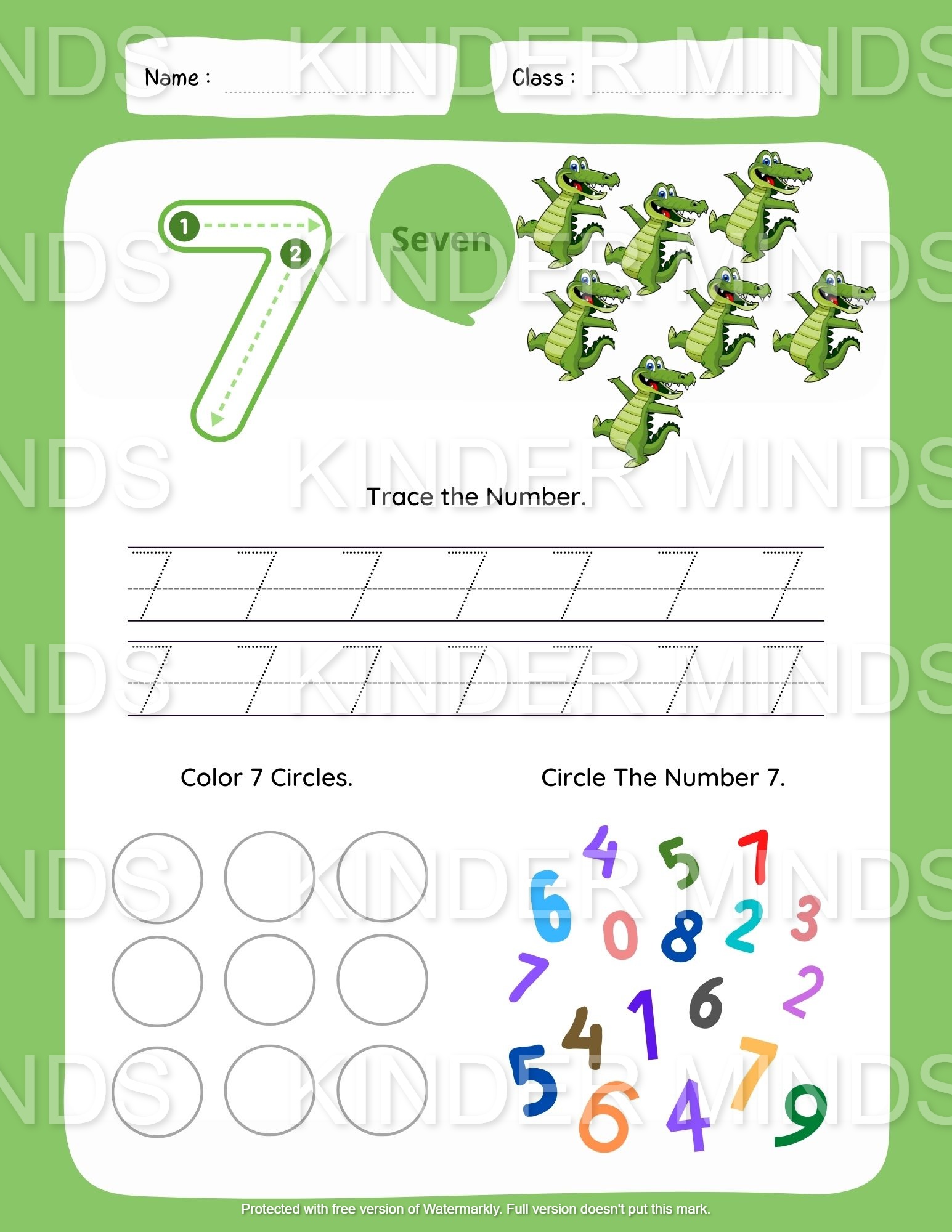 Number Tracing 1-9 - Classful