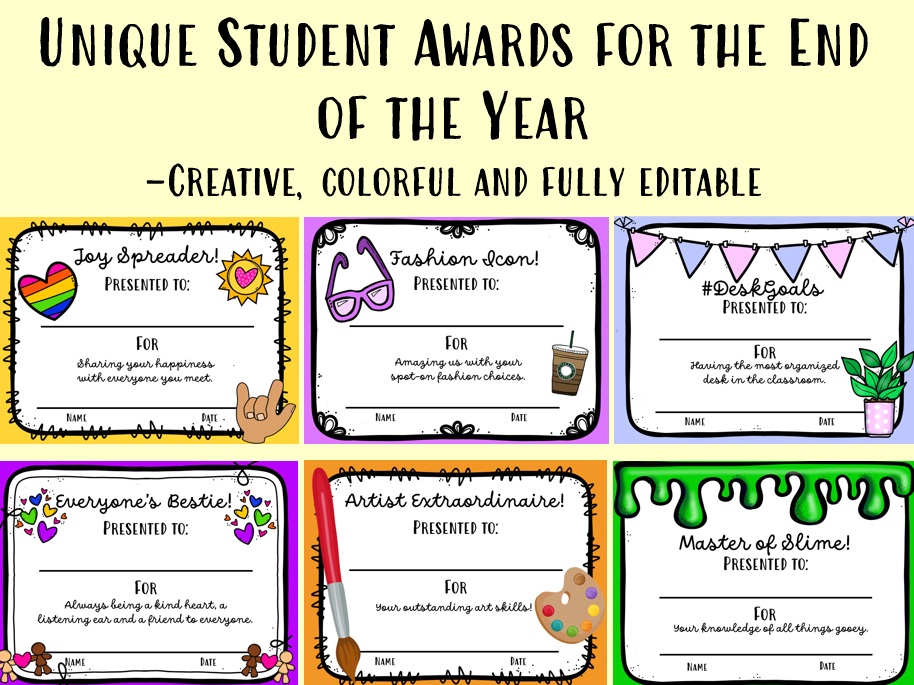 Editable Classroom Student Awards - Classful