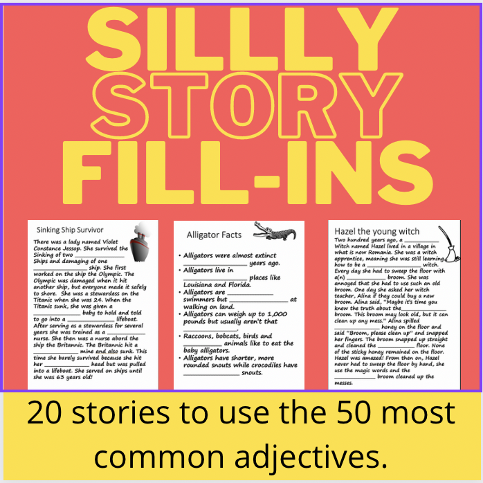 Silly Story Fill-ins for Adjectives - Classful