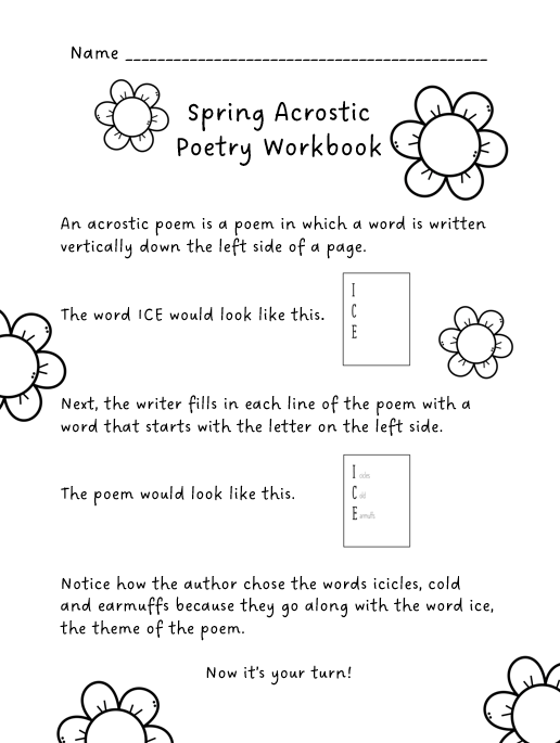 Spring Acrostic Poetry Unit - Classful