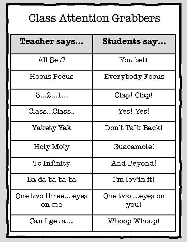 Student Attention Grabbers - Classful
