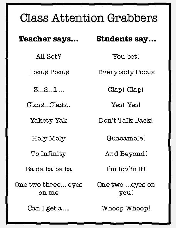 Student Attention Grabbers - Classful
