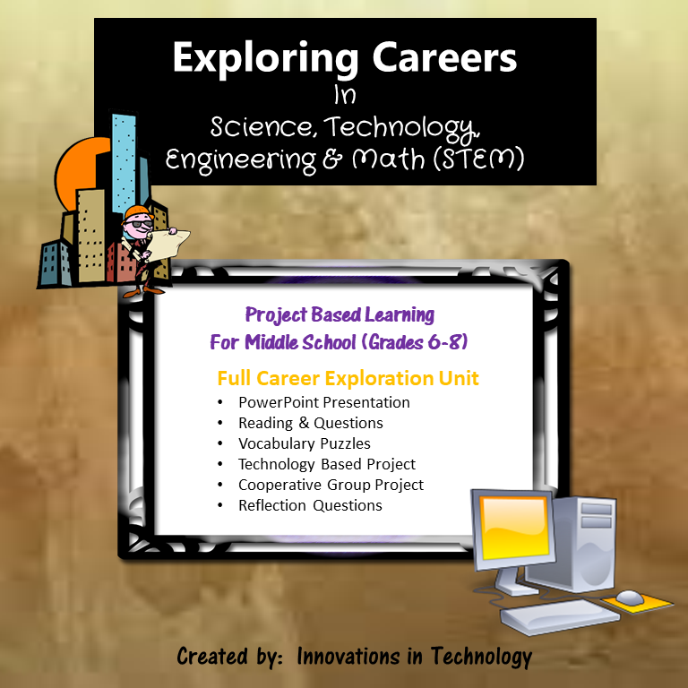 Exploring Careers- STEM Science, Technology, Engineering & Math Career ...