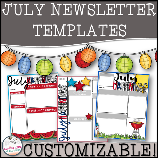 July Newsletter Templates - Classful