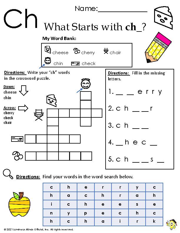 What Starts with ch__? | Digraph- ch - Classful
