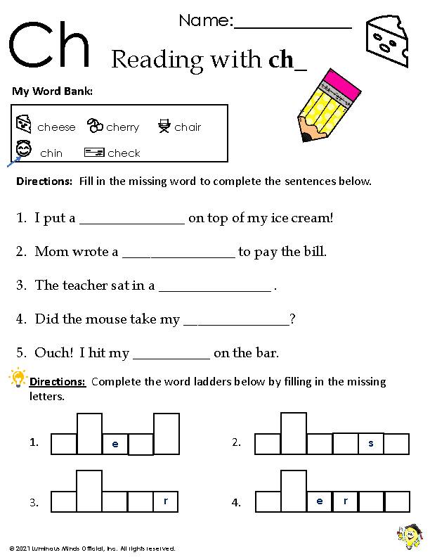 Reading With Ch__ Digraph Reading Practice with- ch - Classful