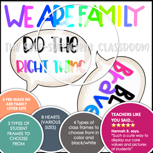 We Are Family Classroom Bulletin Board Decor - Classful