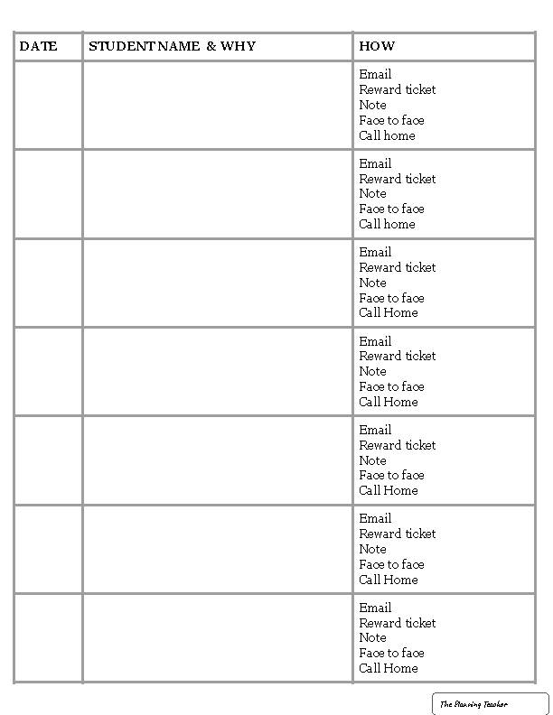 Positive Student Contact Log - Classful