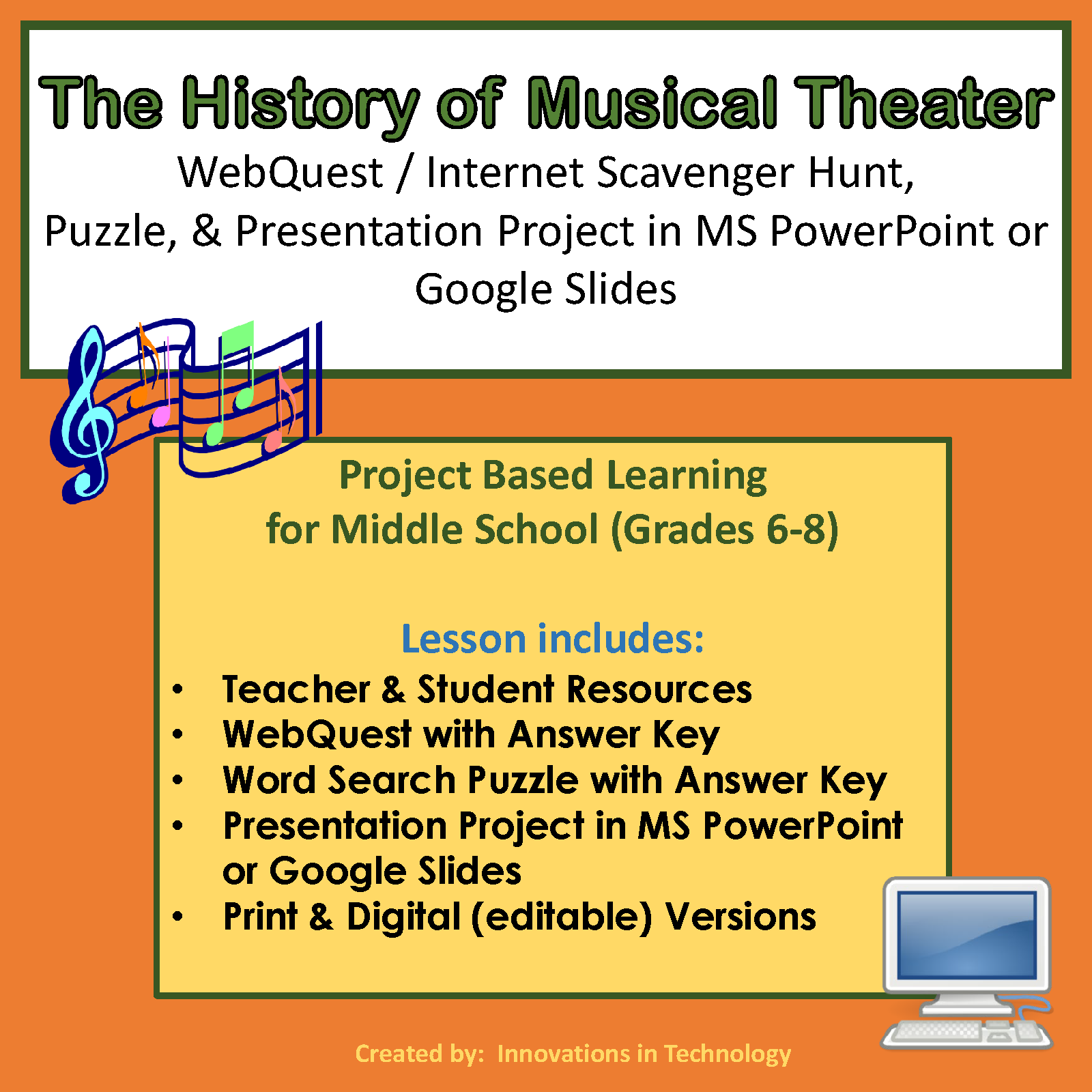 History of Musical Theater WebQuest, Puzzle & Presentation - Classful