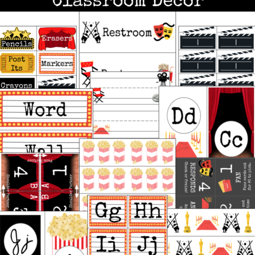 Hollywood Theater Theme - Classroom Decor - EDITABLE PAGES - Classful