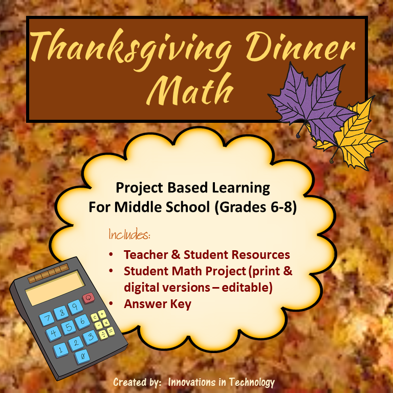 Thanksgiving Dinner Math - Classful