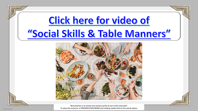 Ready to Use Social Emotional Learning Lesson about Social Skills Table ...