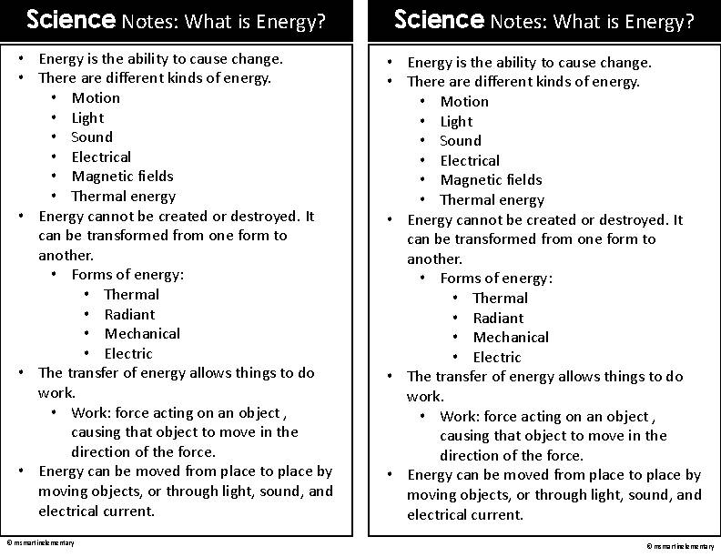 Science Notes and Practices-Energy with 2 lab activities *includes ...