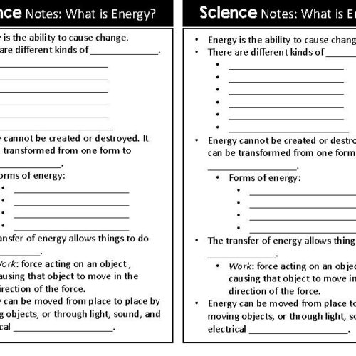 Science Notes and Practices-Energy with 2 lab activities *includes ...