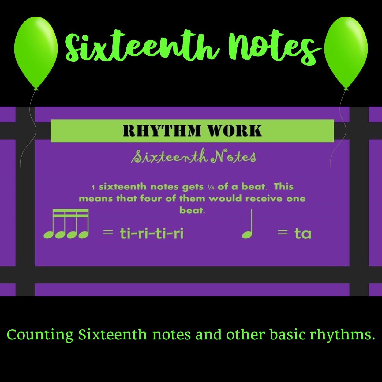 Sixteenth Note Google Slide Presentation - Practice Counting Sixteenth ...