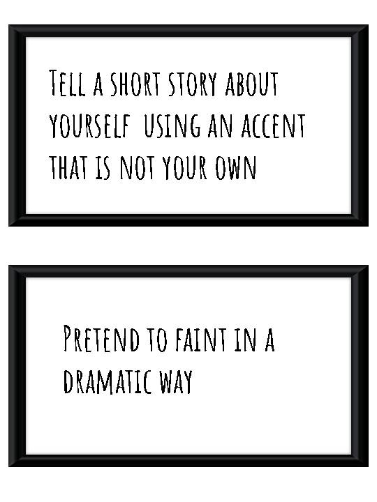 Drama Club Improv Task Cards - Theater Game, Acting Exercise, Activity ...