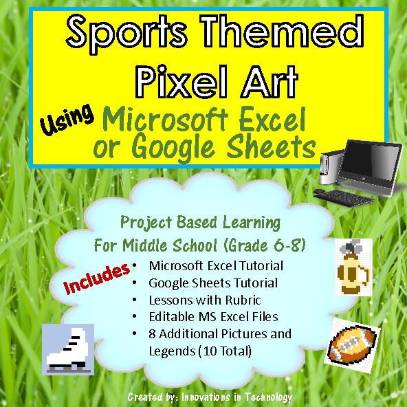 Sports Themed Pixel Art in MS Excel or Google Sheets - Classful