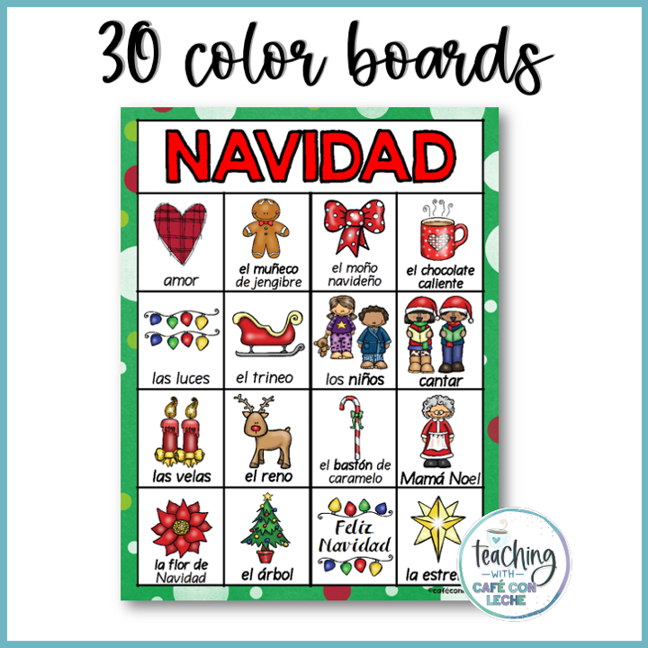 Bingo de Navidad - Christmas Bingo in Spanish - Classful