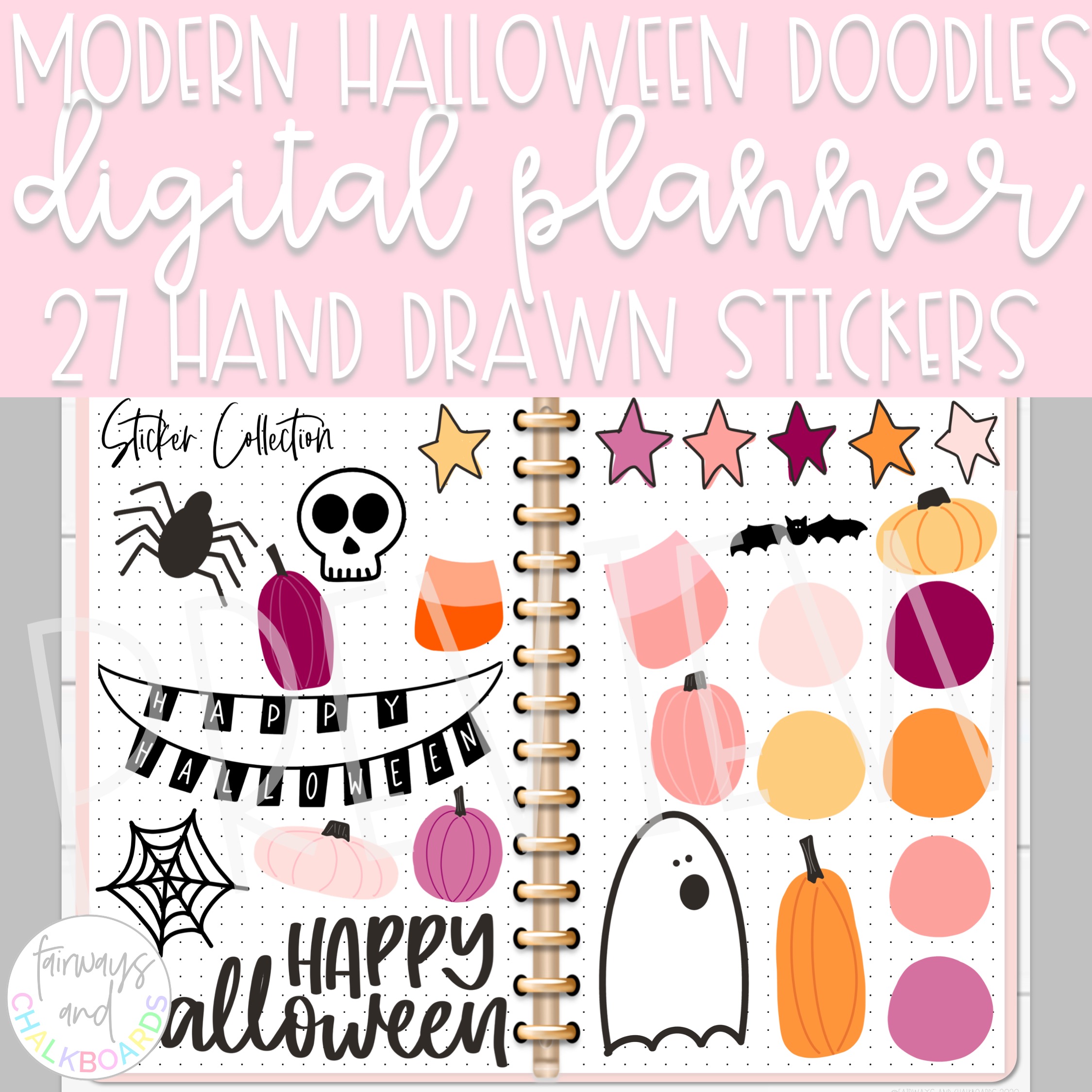 Cute Halloween Digital Planner Stickers - Classful