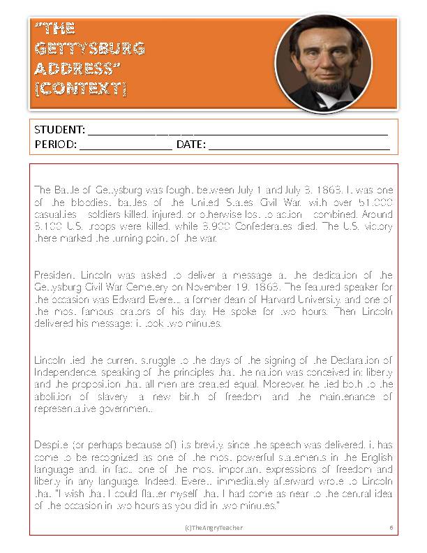 ABRAHAM LINCOLN'S THE GETTYSBURG ADDRESS [TEXT] - Classful