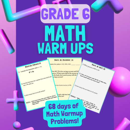 Grade 6 Math Warm-Up Problems - Classful