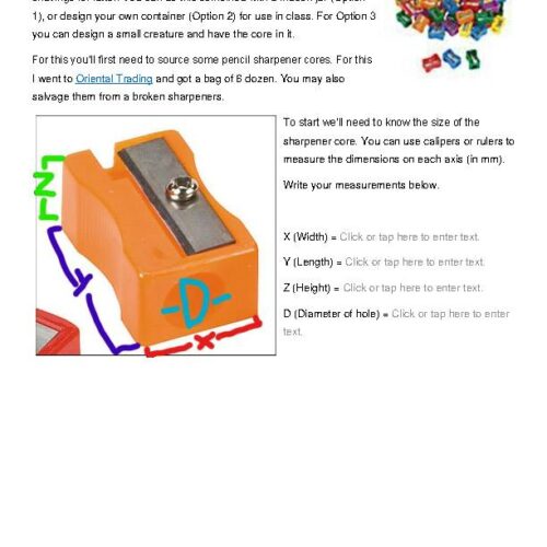 Design a 3D printable Pencile Sharpener in TinkerCAD - Classful