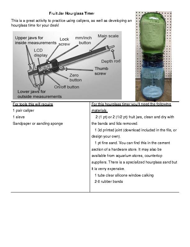 Fruit Jar Hourglass Project in TinkerCAD - Classful
