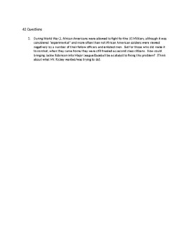 42 (2013) - Movie/Film Guided Questions - Classful