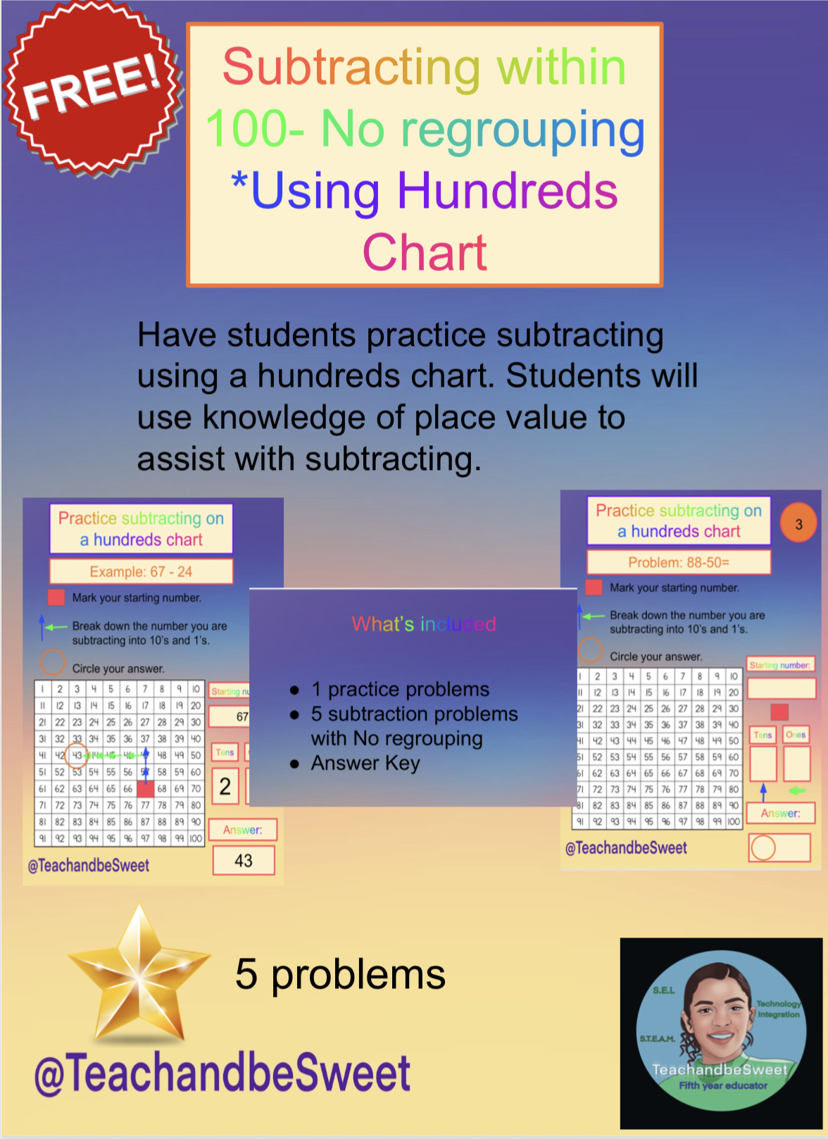 Freebie- Subtracting within 100 - Classful