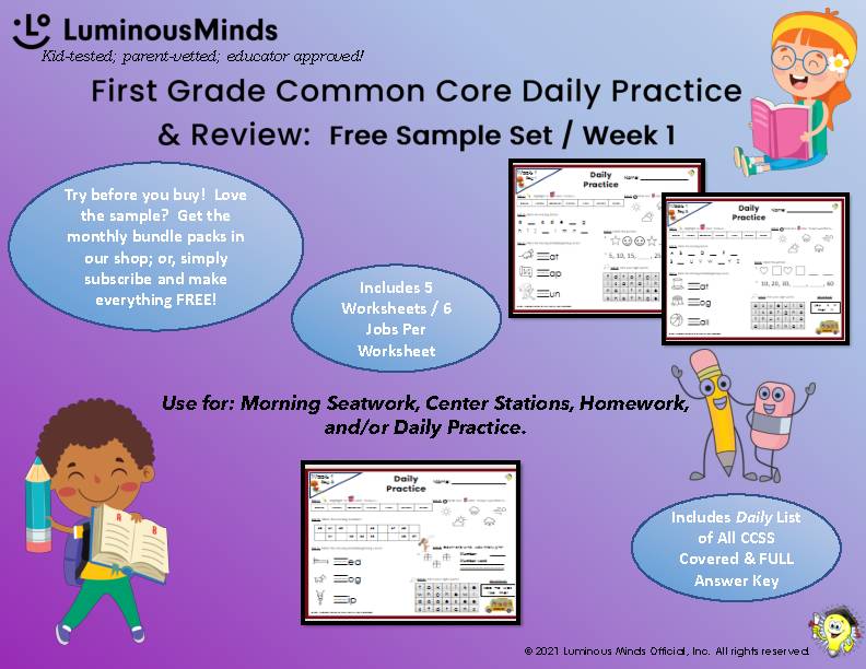 First Grade Daily Practice FREE Sample Set - Classful