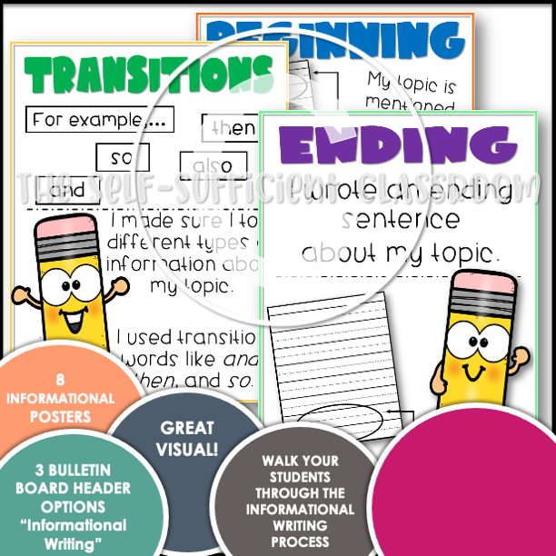 1st Grade Informational Writing Bulletin Board Set - Classful