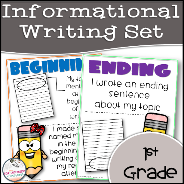 1st Grade Informational Writing Bulletin Board Set - Classful